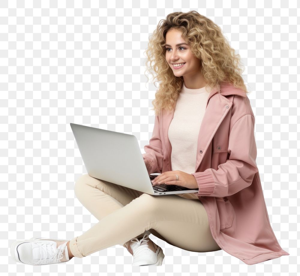PNG Woman using laptop computer | Premium PNG - rawpixel