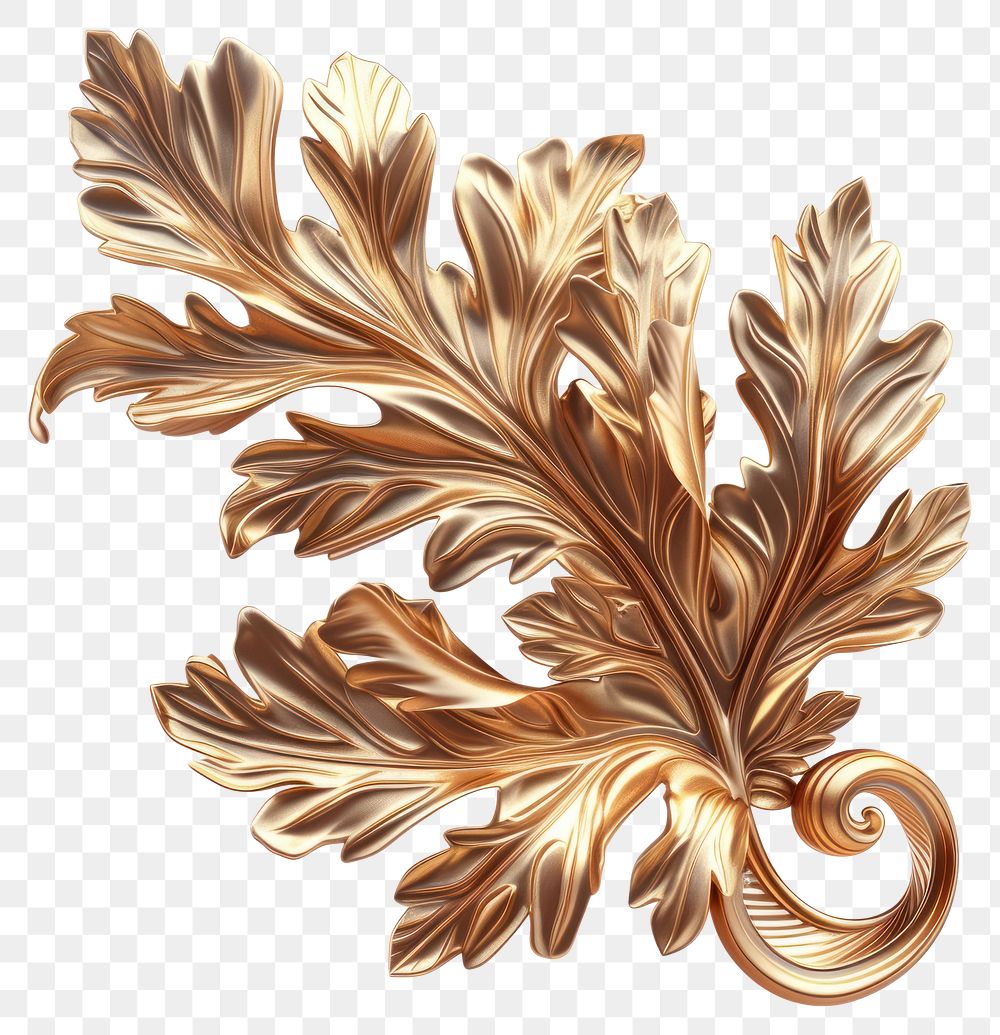 PNG baroque leaf pattern gold | Premium PNG - rawpixel