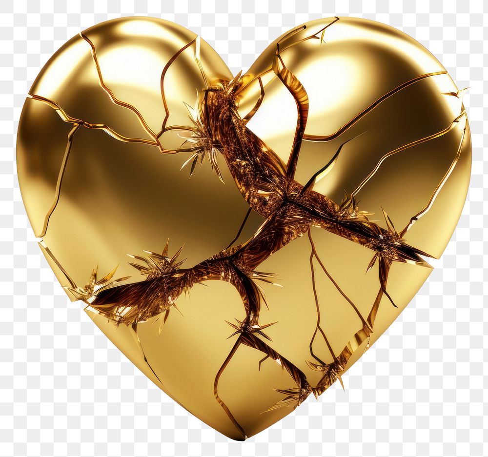 PNG Broken Heart shape gold | Free PNG - rawpixel