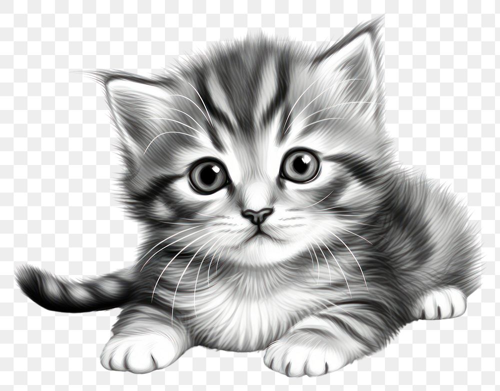 PNG Adorable cat drawing animal | Free PNG - rawpixel