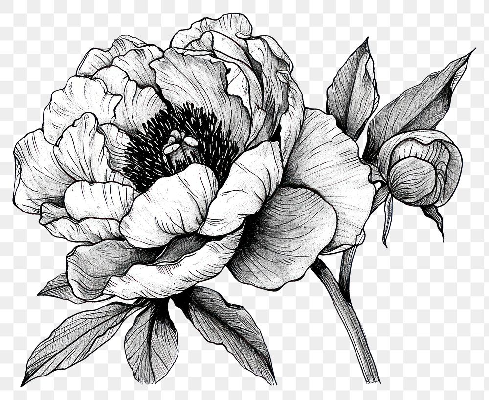 PNG Drawing sketch illustrated flower. | Premium PNG - rawpixel