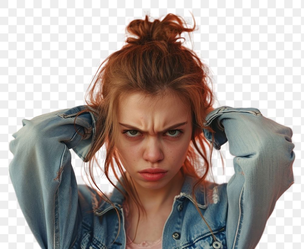 PNG Girl angry face portrait | Free PNG - rawpixel