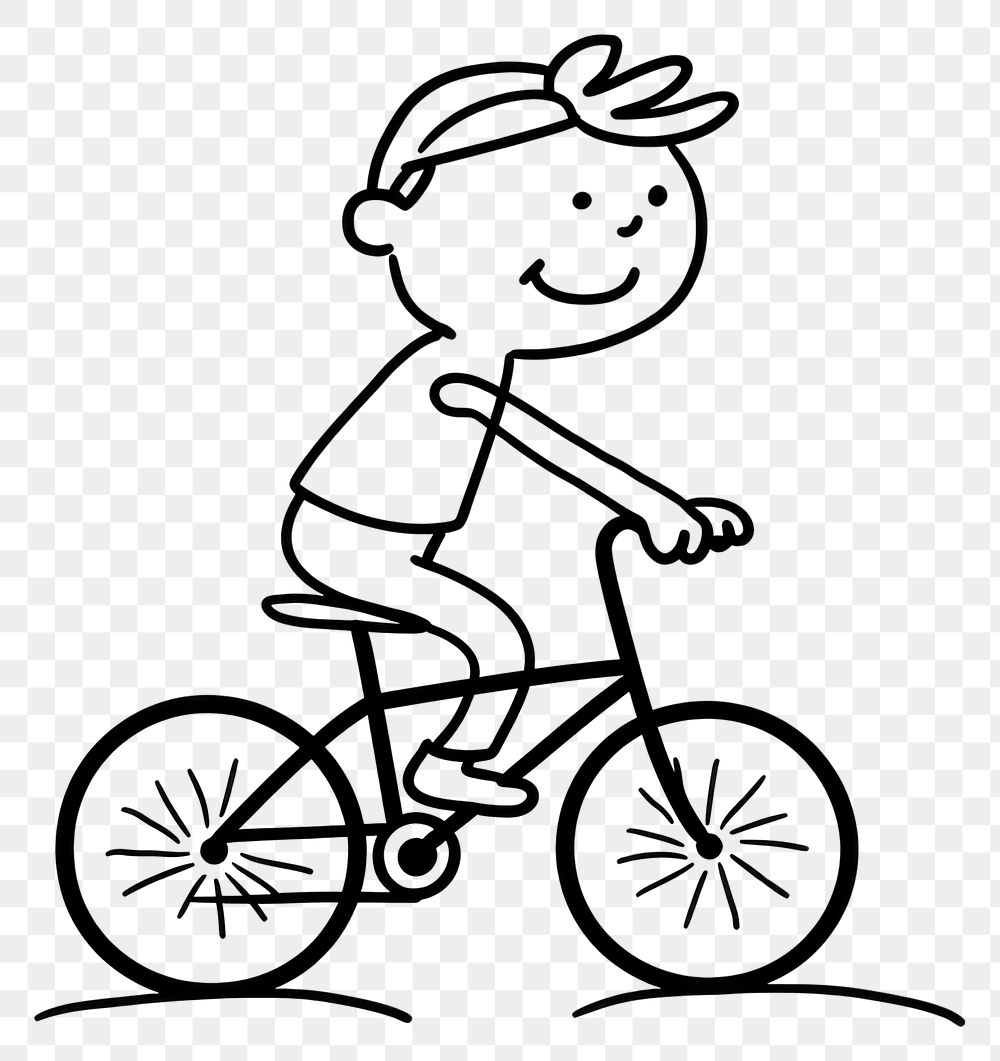 PNG Boy riding bicycle drawing | Free PNG - rawpixel
