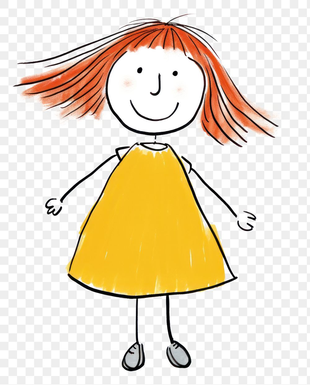 PNG Girl drawing cartoon sketch | Free PNG - rawpixel
