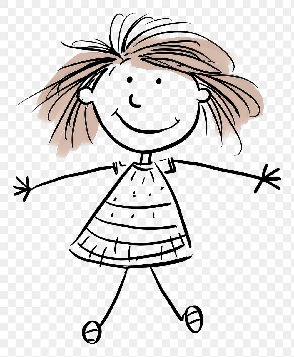 PNG Happy girl drawing cartoon | Free PNG - rawpixel
