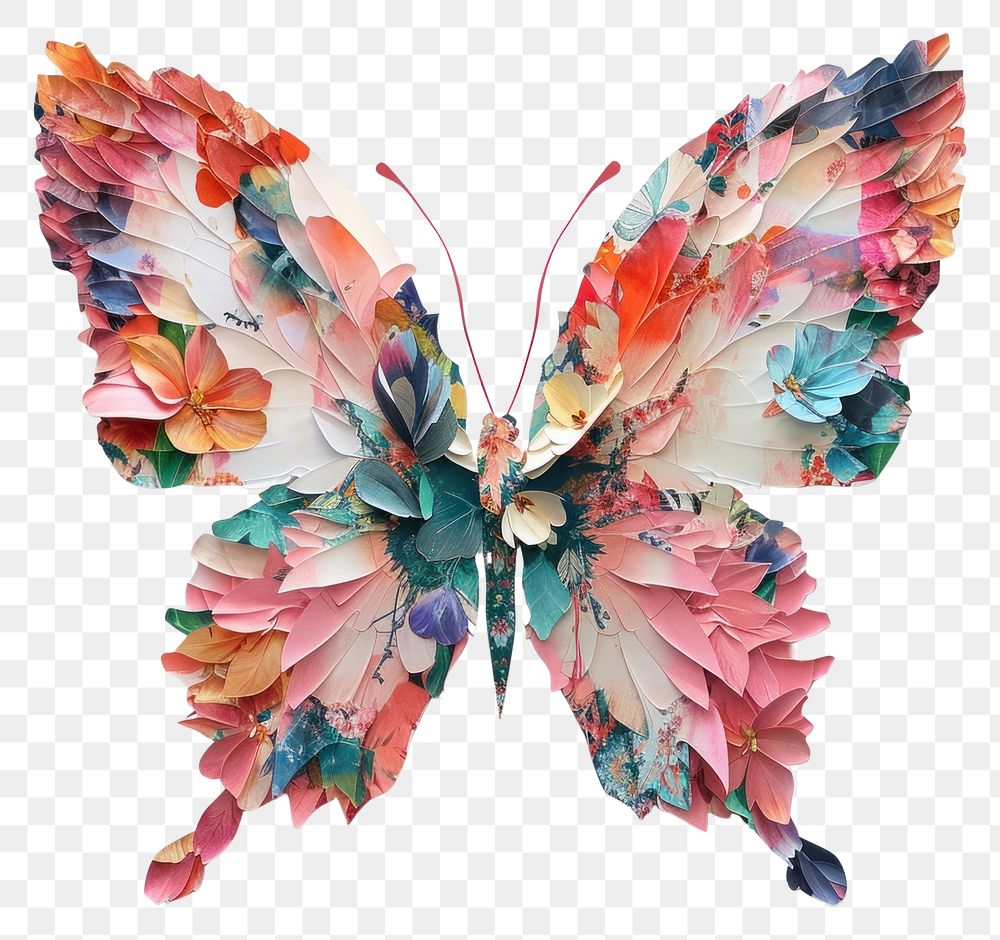 PNG Cut paper collage butterfly | Free PNG - rawpixel