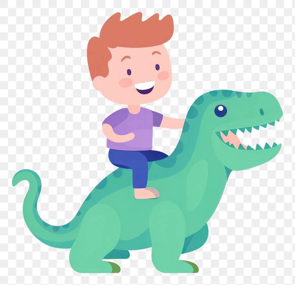 PNG Boy riding dinosaurs drawing | Free PNG - rawpixel