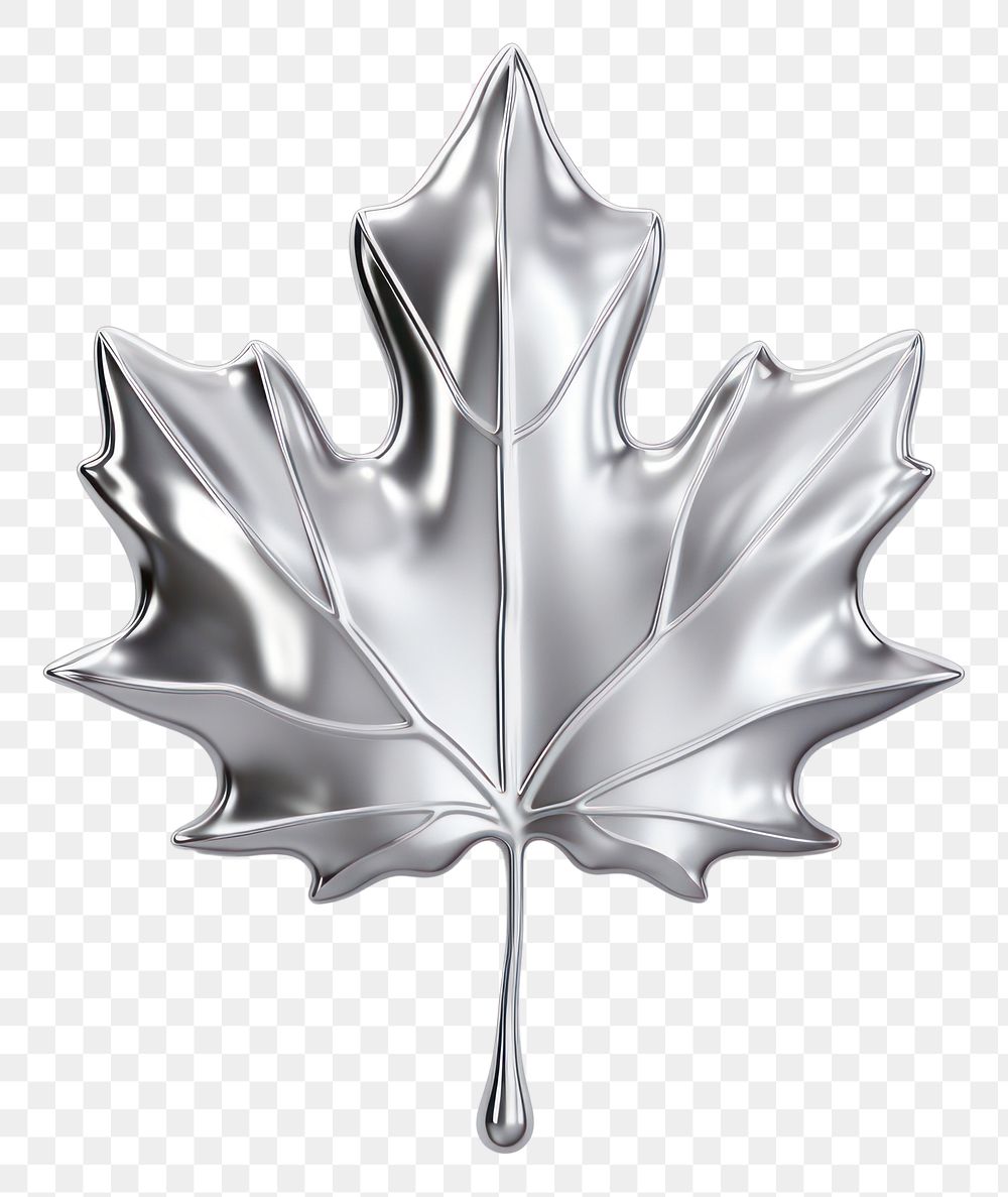 PNG Dripping maple leaf silver | Premium PNG - rawpixel