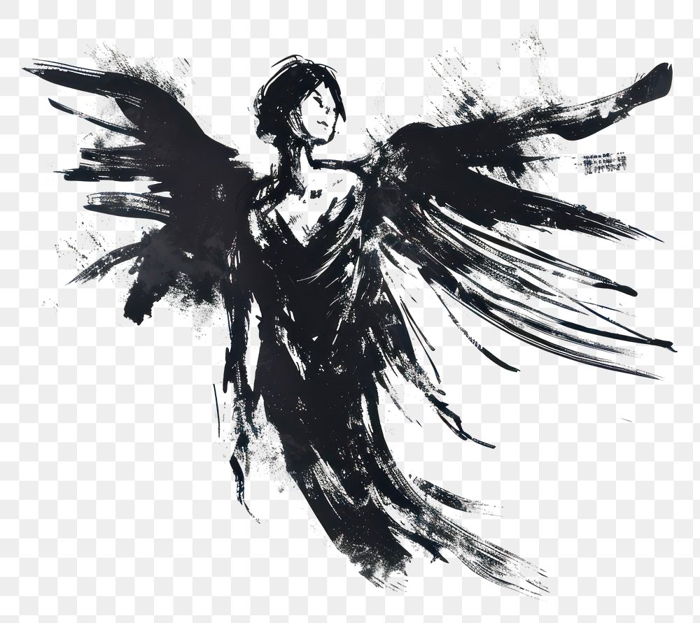PNG Angel angel black art | Premium PNG - rawpixel