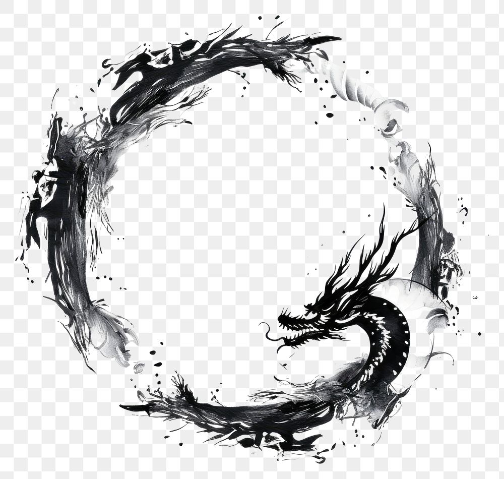 PNG Stroke outline dragon frame | Free PNG - rawpixel