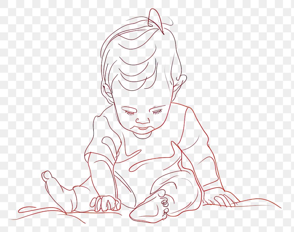 PNG Continuous line drawing toddler | Free PNG - rawpixel