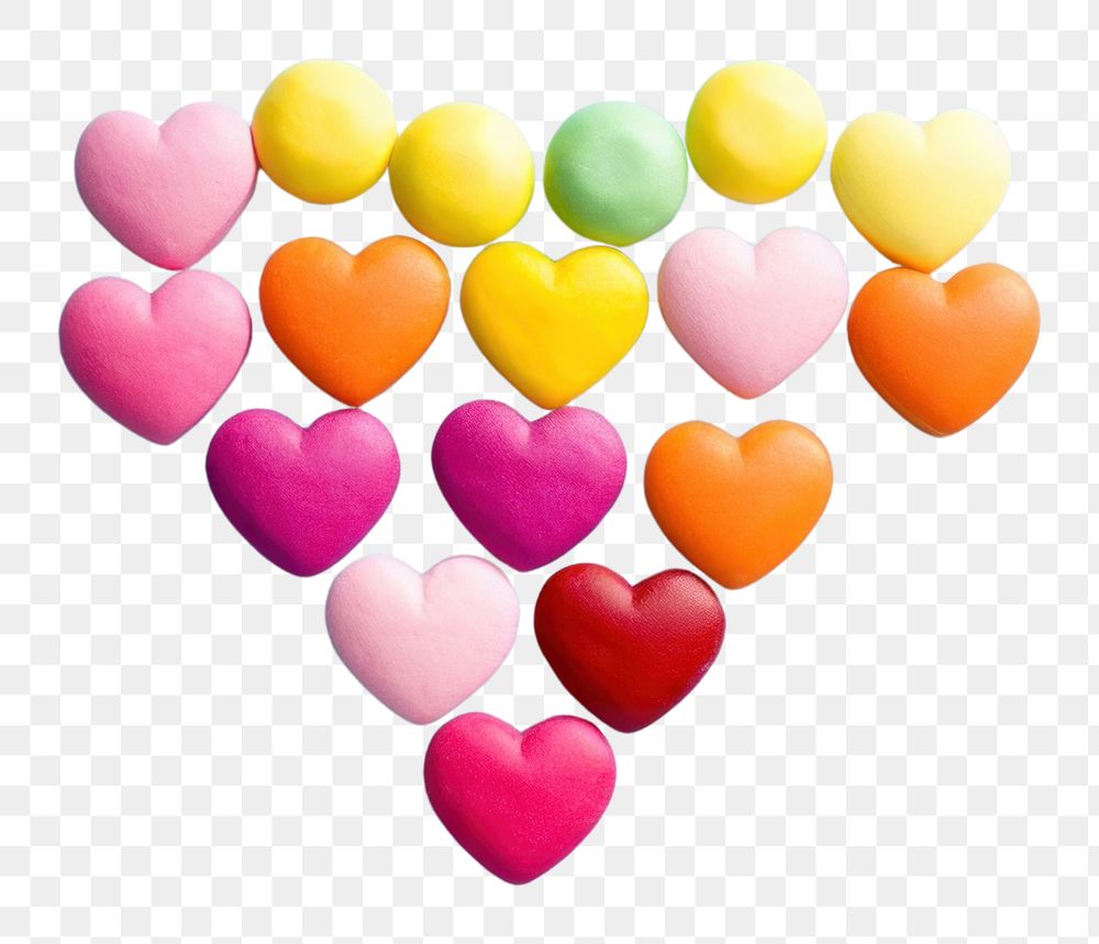PNG Rainbow heart candies confectionery | Premium PNG - rawpixel