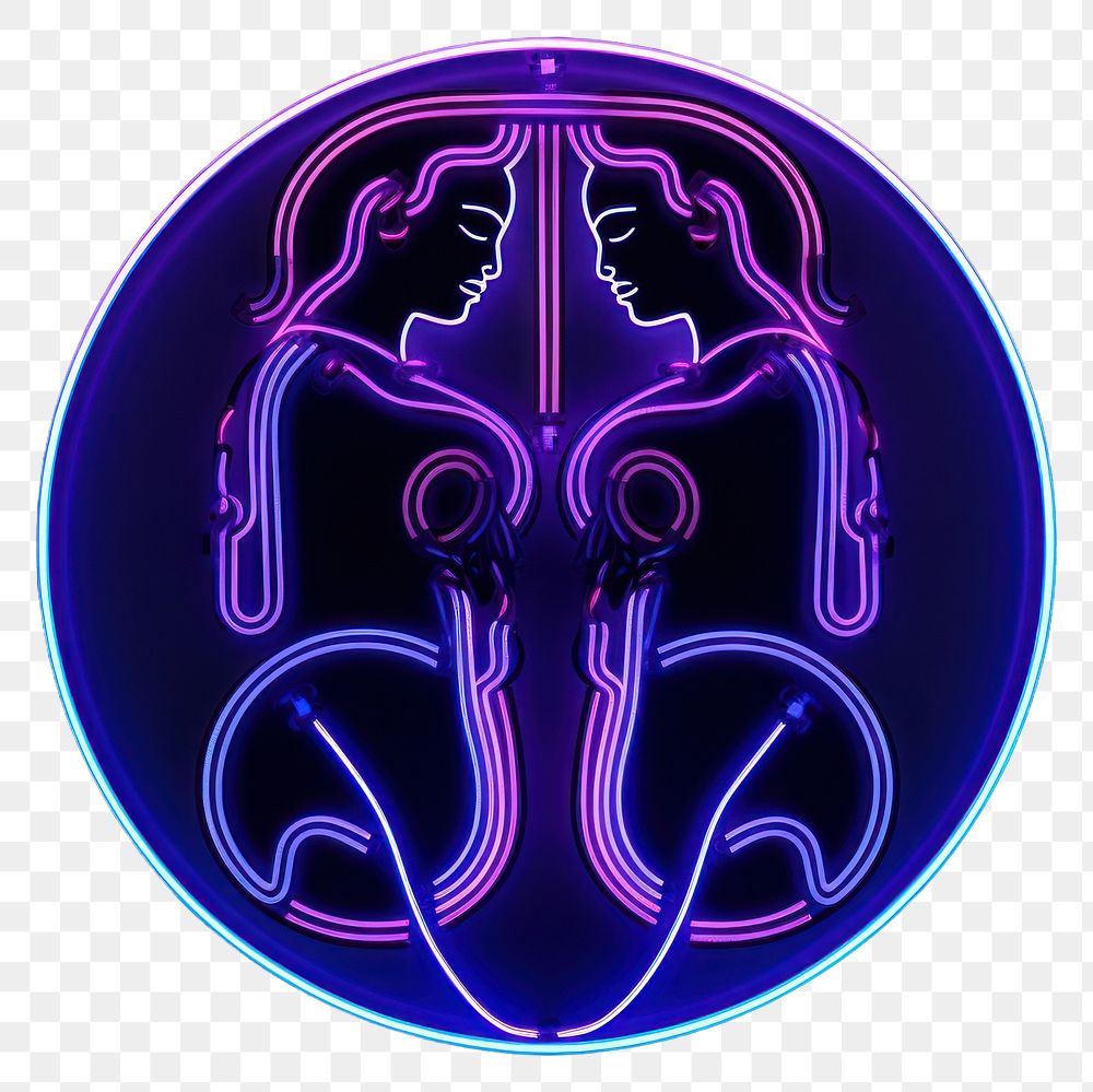 PNG Illustration Gemini Zodiac neon | Premium PNG - rawpixel