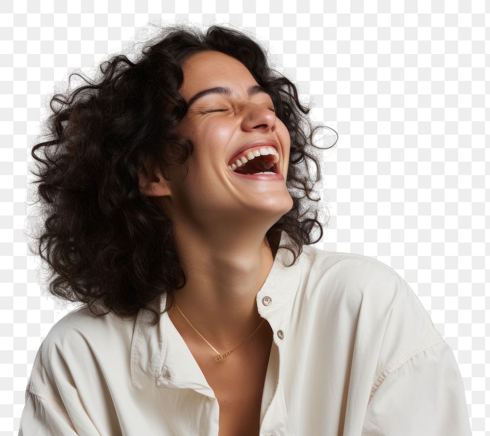 PNG Woman laughing adult studio | Free PNG - rawpixel