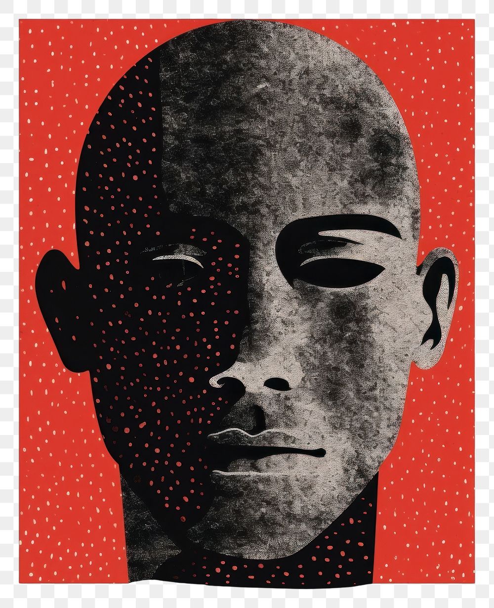 PNG Silkscreen illustration man head | Premium PNG - rawpixel