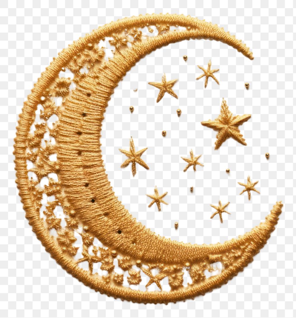 PNG Moon and star embroidery | Free PNG - rawpixel
