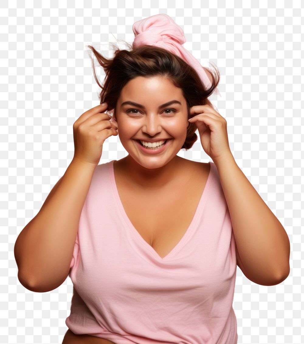 PNG Chubby woman tie her | Free PNG - rawpixel