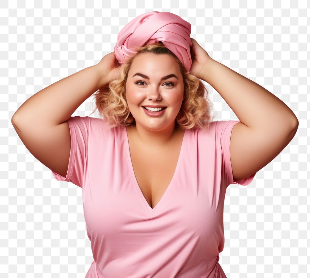 PNG Chubby woman tie her | Premium PNG - rawpixel