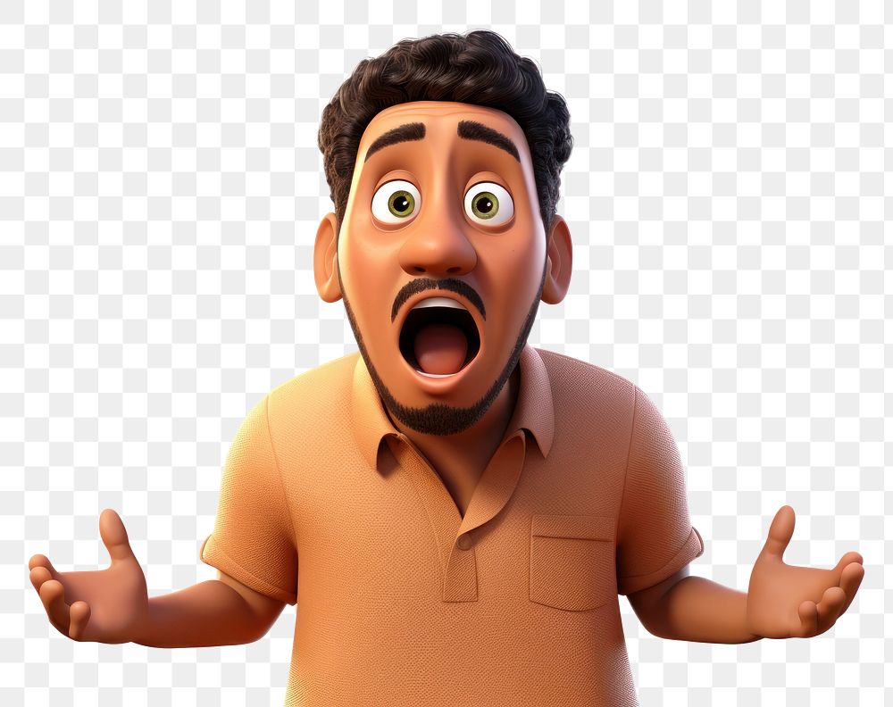 PNG Ethnic man cartoon surprised | Premium PNG - rawpixel