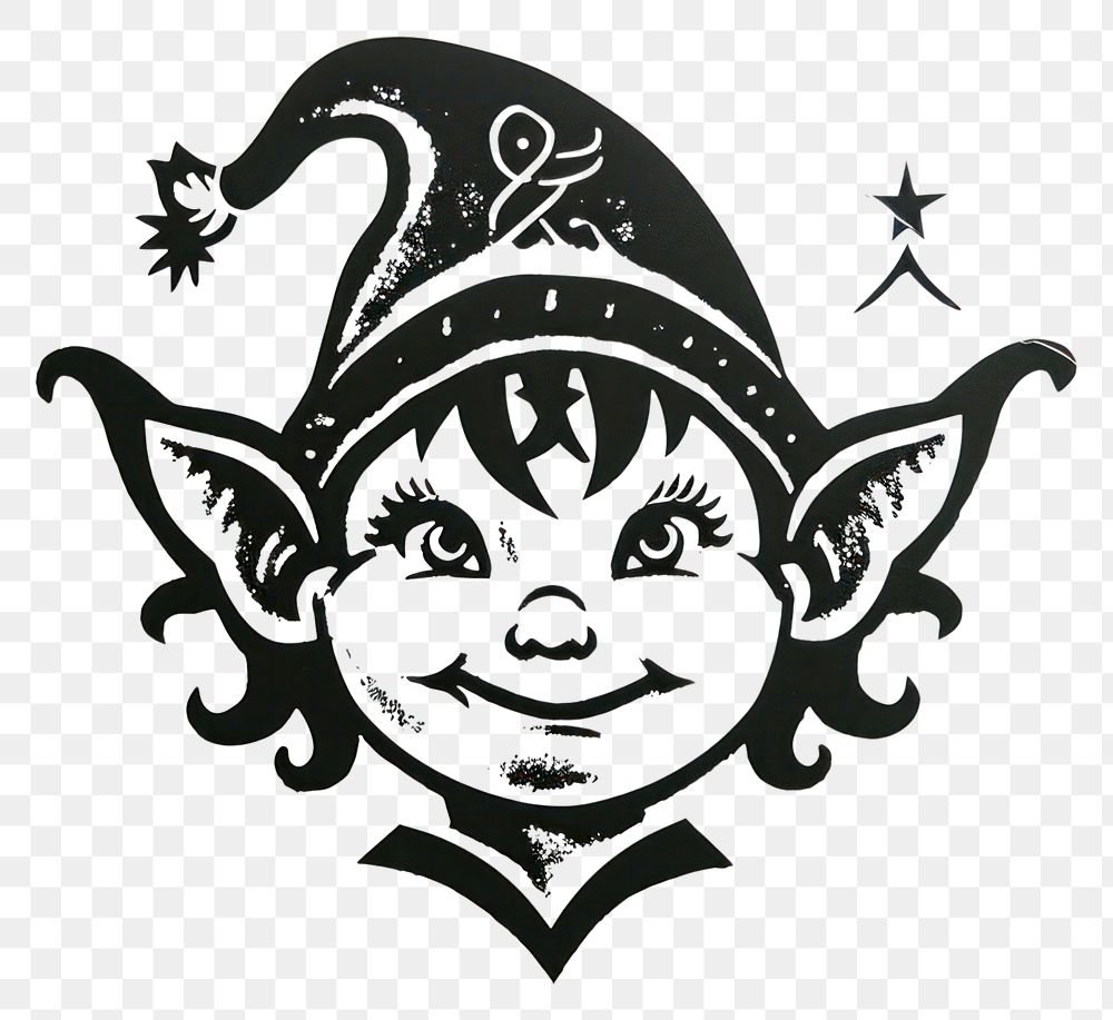 PNG Cute Elf character stencil | Free PNG - rawpixel