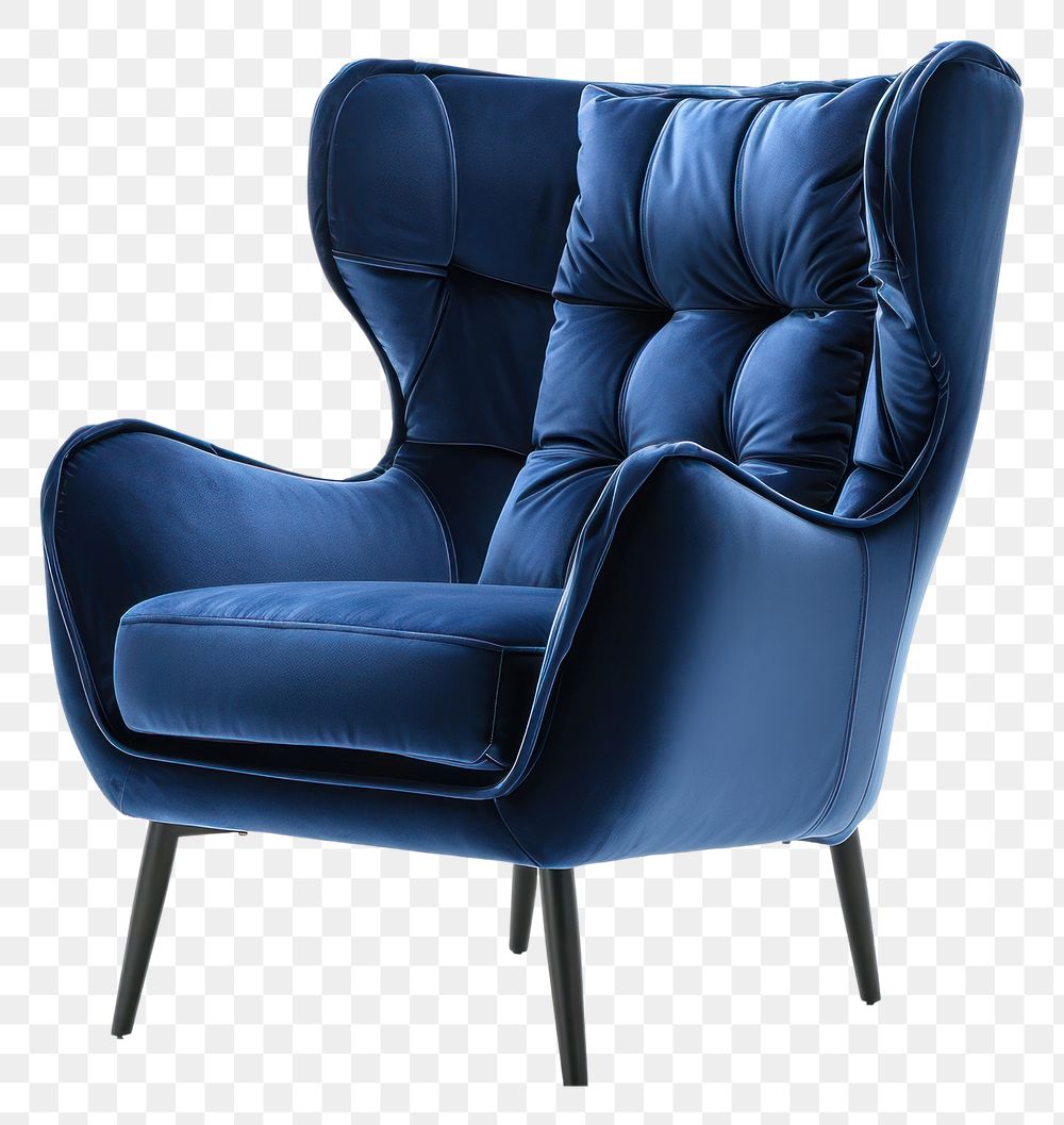 PNG Blue armchair vintage furniture | Premium PNG - rawpixel