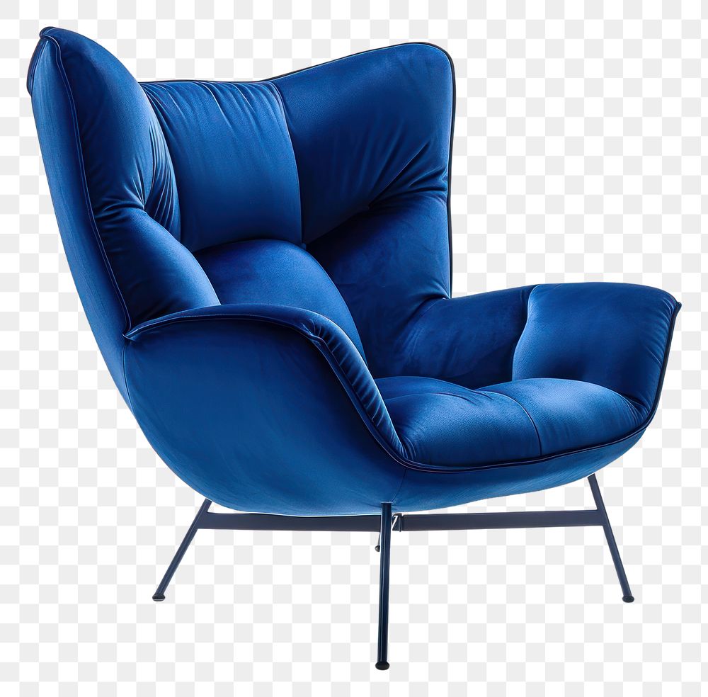 PNG Blue armchair vintage furniture | Premium PNG - rawpixel