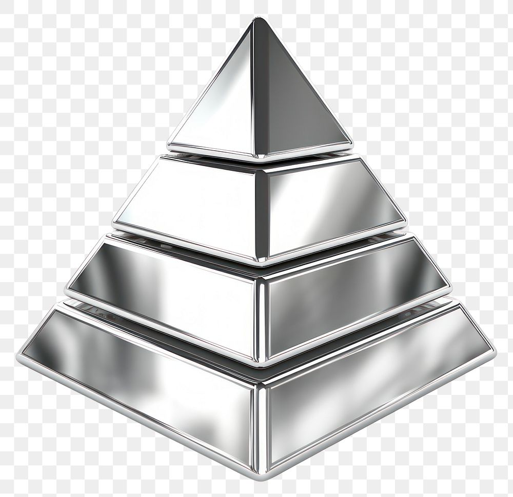 PNG Pyramid Chrome material silver | Premium PNG - rawpixel