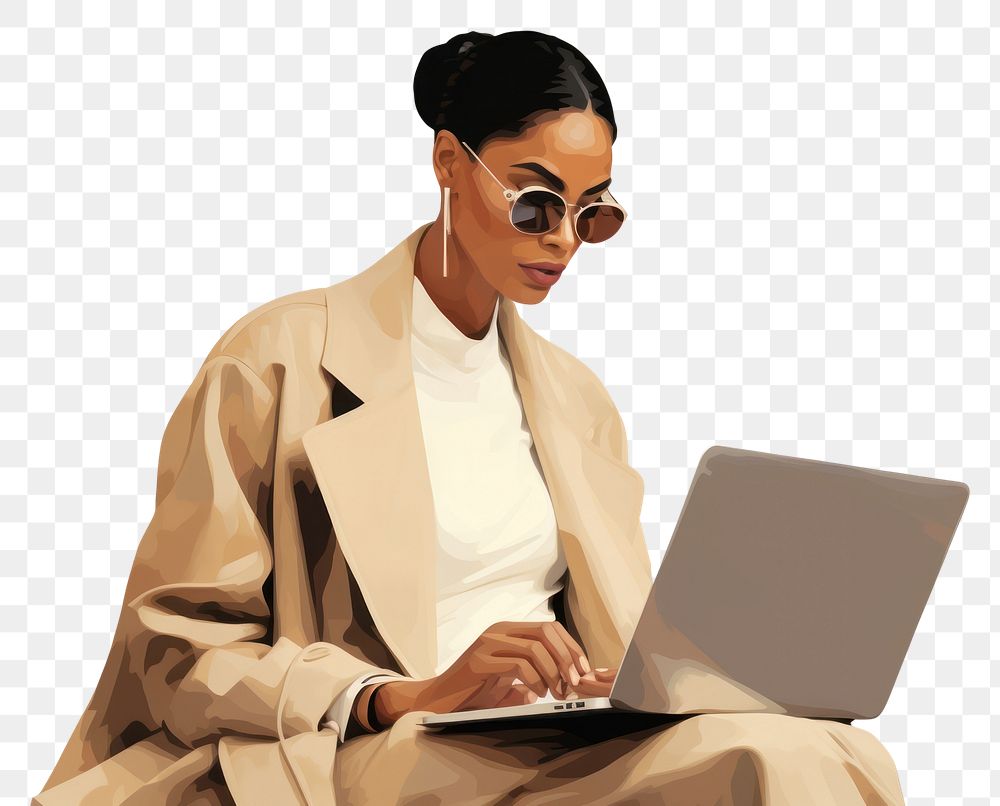 PNG Business woman computer portrait | Premium PNG - rawpixel