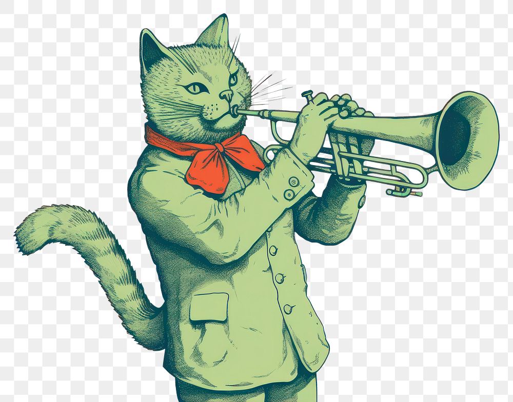 PNG Cat playing trumpet animal | Free PNG - rawpixel