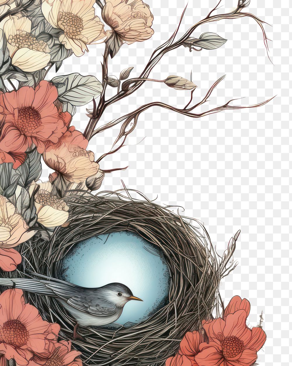 PNG Toile Bird nest border | Free PNG - rawpixel