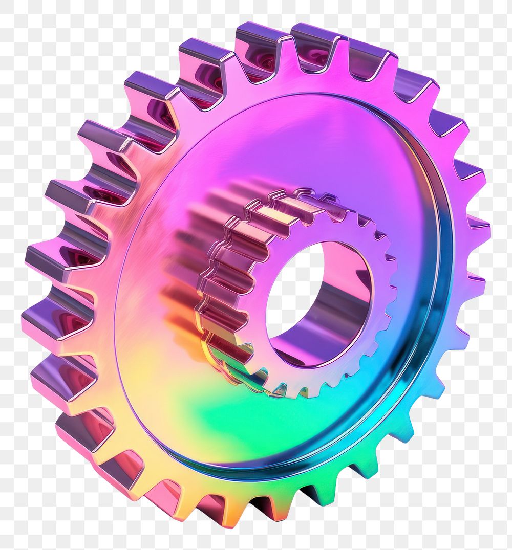 PNG Gear iridescent wheel white | Premium PNG - rawpixel