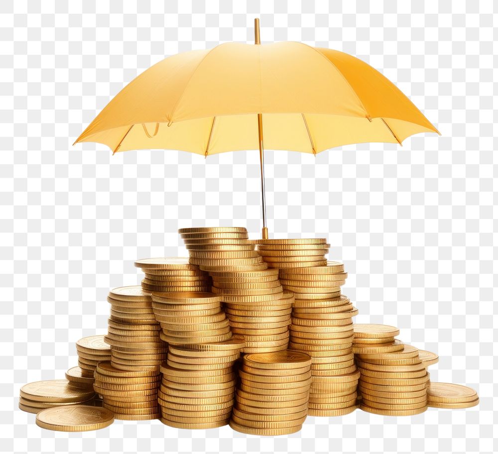 PNG Umbrella covering stack coins | Free PNG - rawpixel
