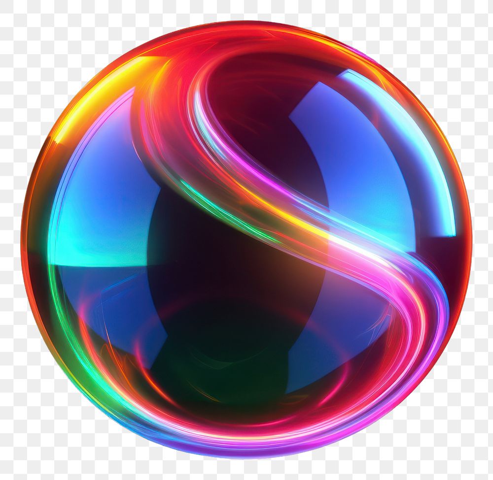 PNG 3D render neon ball | Premium PNG - rawpixel