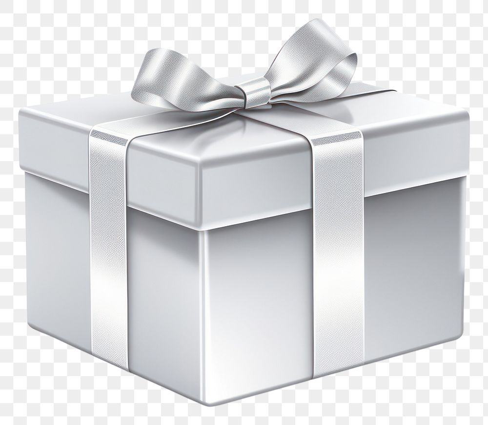 PNG Gift box silver shiny. | Premium PNG - rawpixel