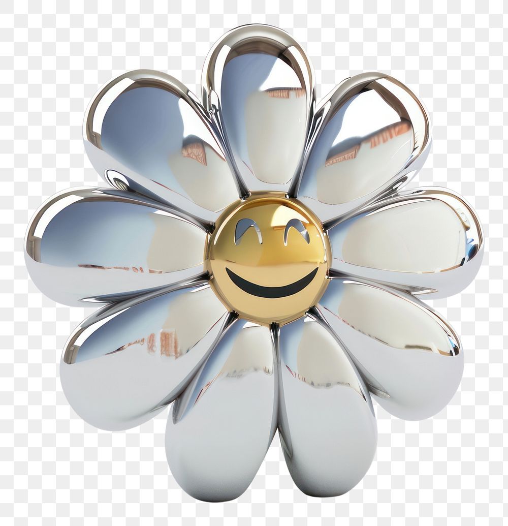 PNG Cute smiling daisy Chrome | Premium PNG - rawpixel