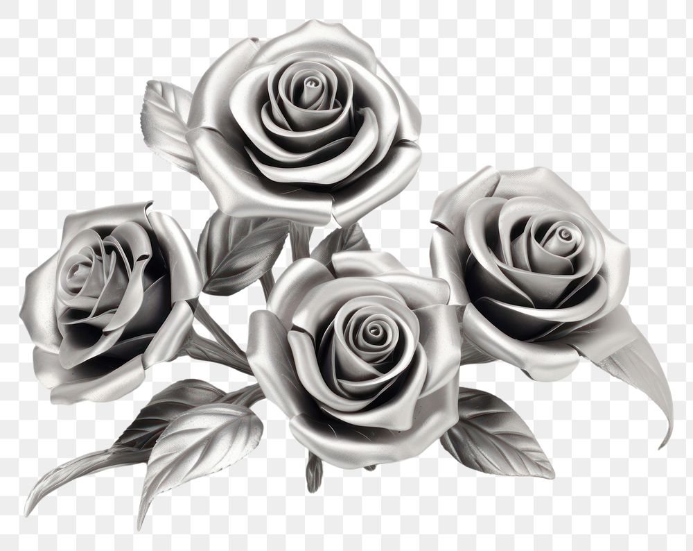 PNG Roses Chrome material jewelry | Premium PNG - rawpixel