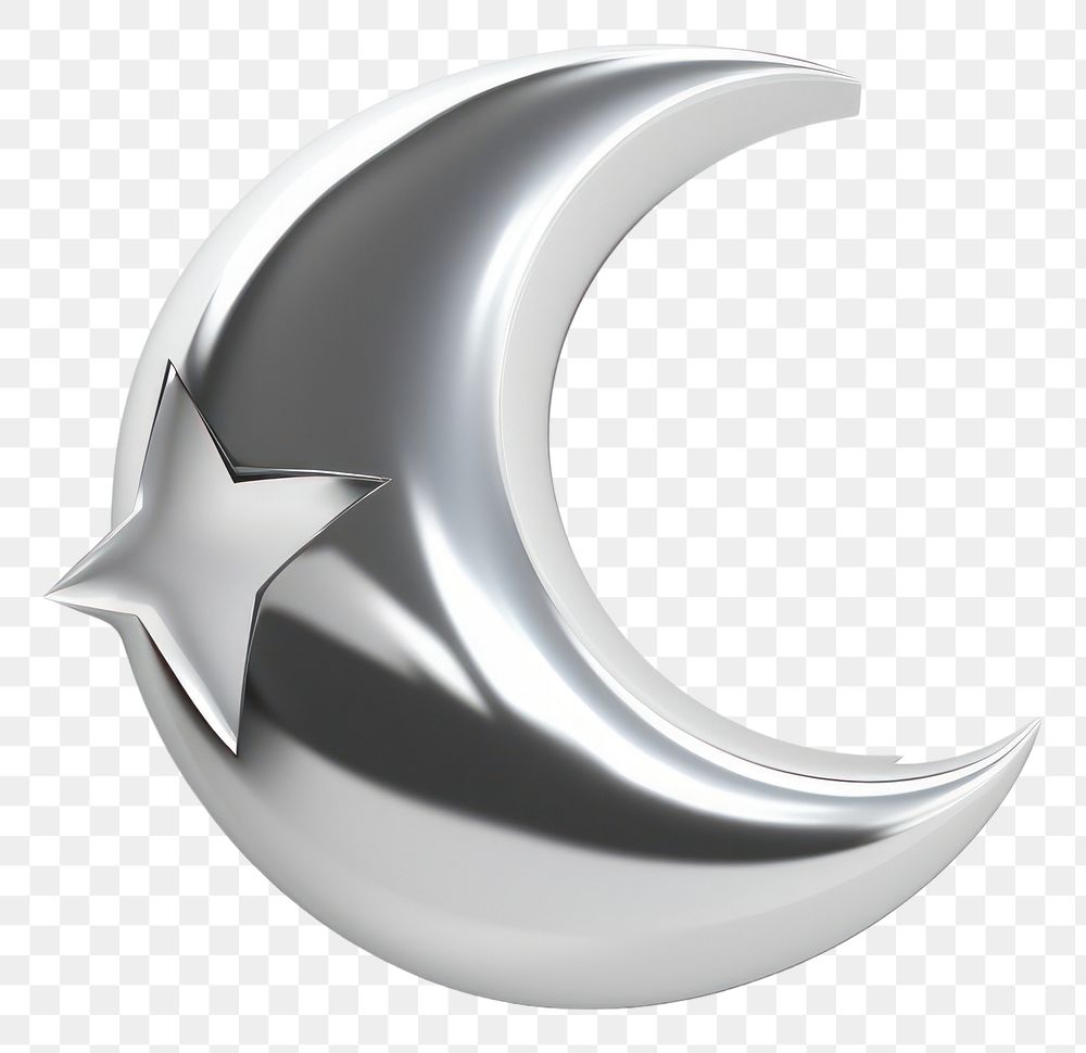 PNG Star and moon Chrome | Free PNG - rawpixel