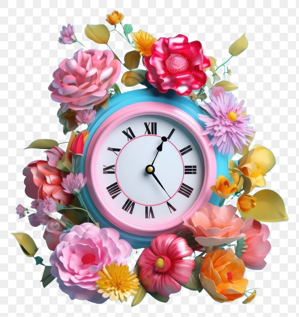 PNG Flower clock plant rose. | Premium PNG - rawpixel