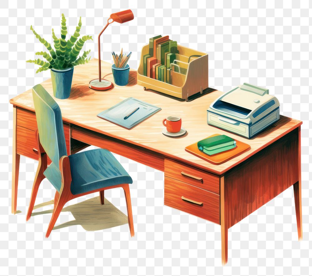 PNG Office desk furniture table | Free PNG - rawpixel