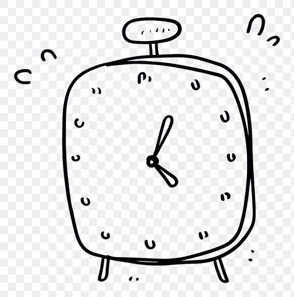 PNG Clock sketch white line | Free PNG - rawpixel