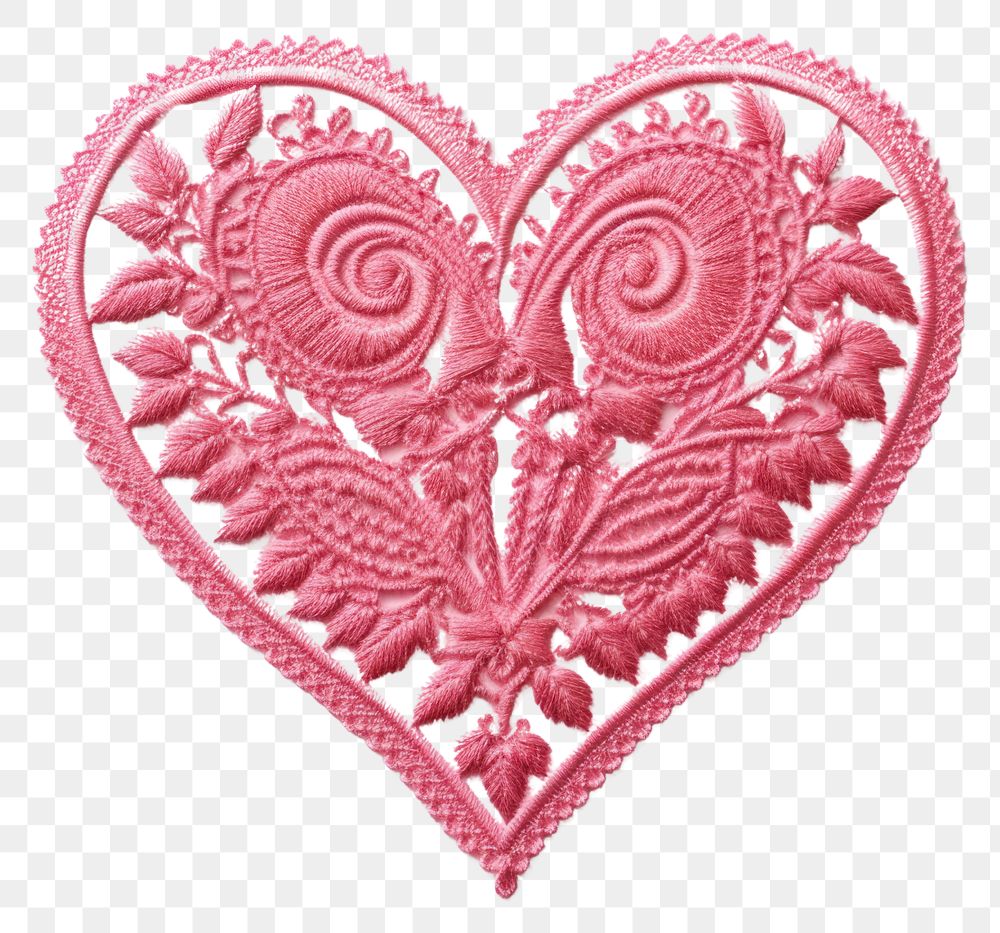 PNG Pink heart embroidery style | Premium PNG - rawpixel