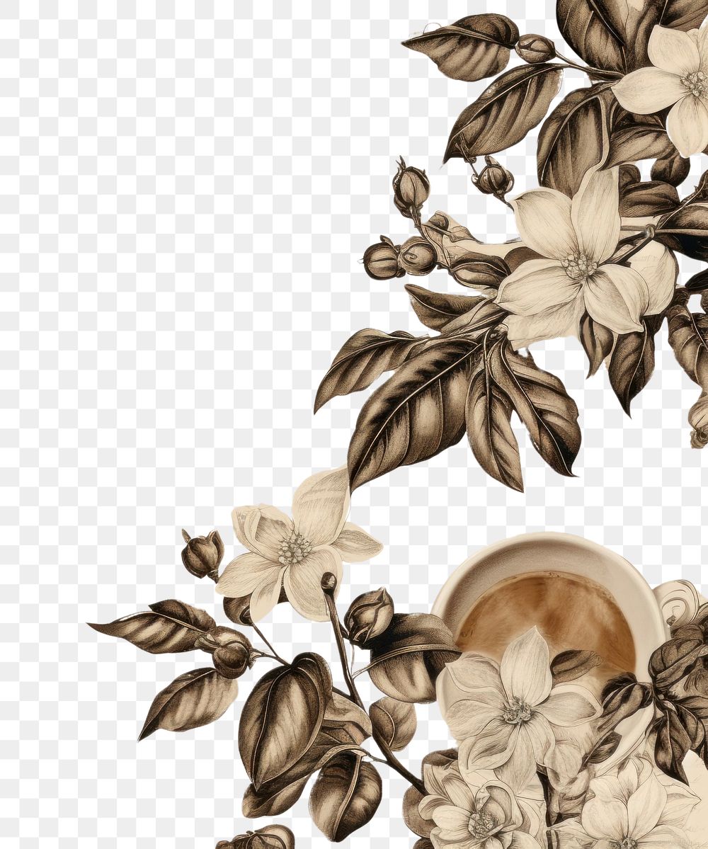 PNG Ephemera style pale coffee | Premium PNG - rawpixel