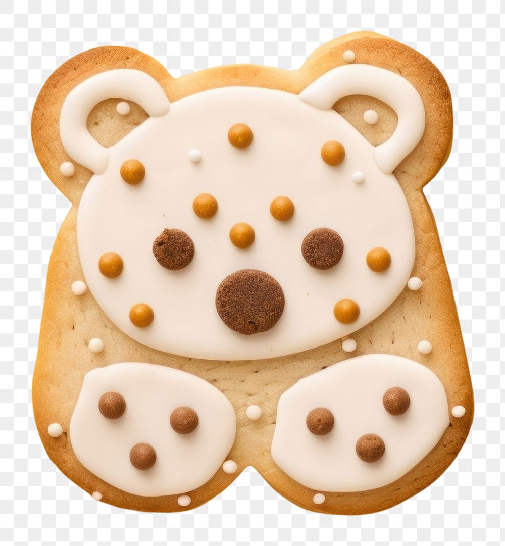 PNG Bear cookie dessert icing | Free PNG - rawpixel
