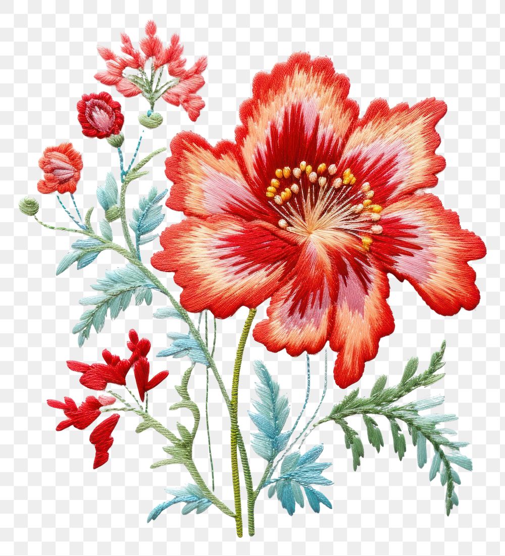 PNG flower embroidery style needlework | Premium PNG - rawpixel