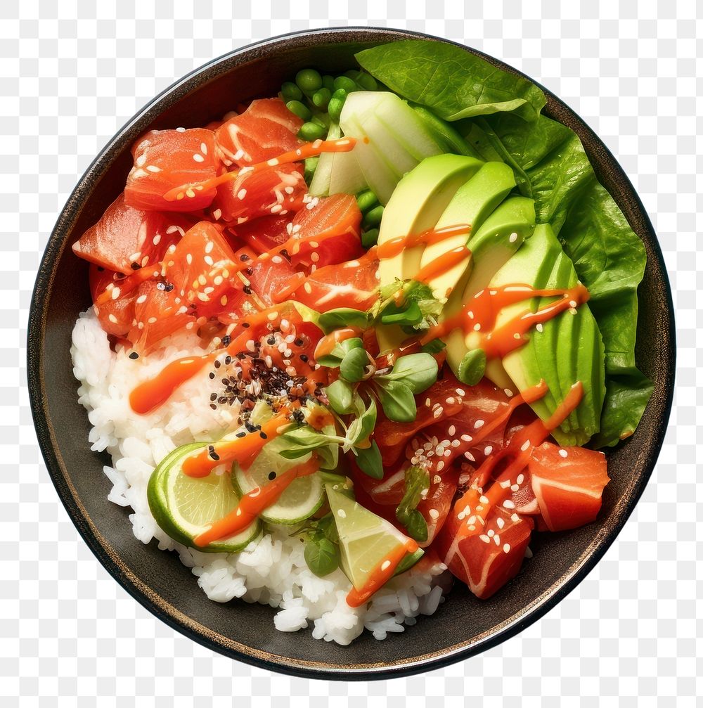 PNG Poke bowl plate food | Free PNG - rawpixel