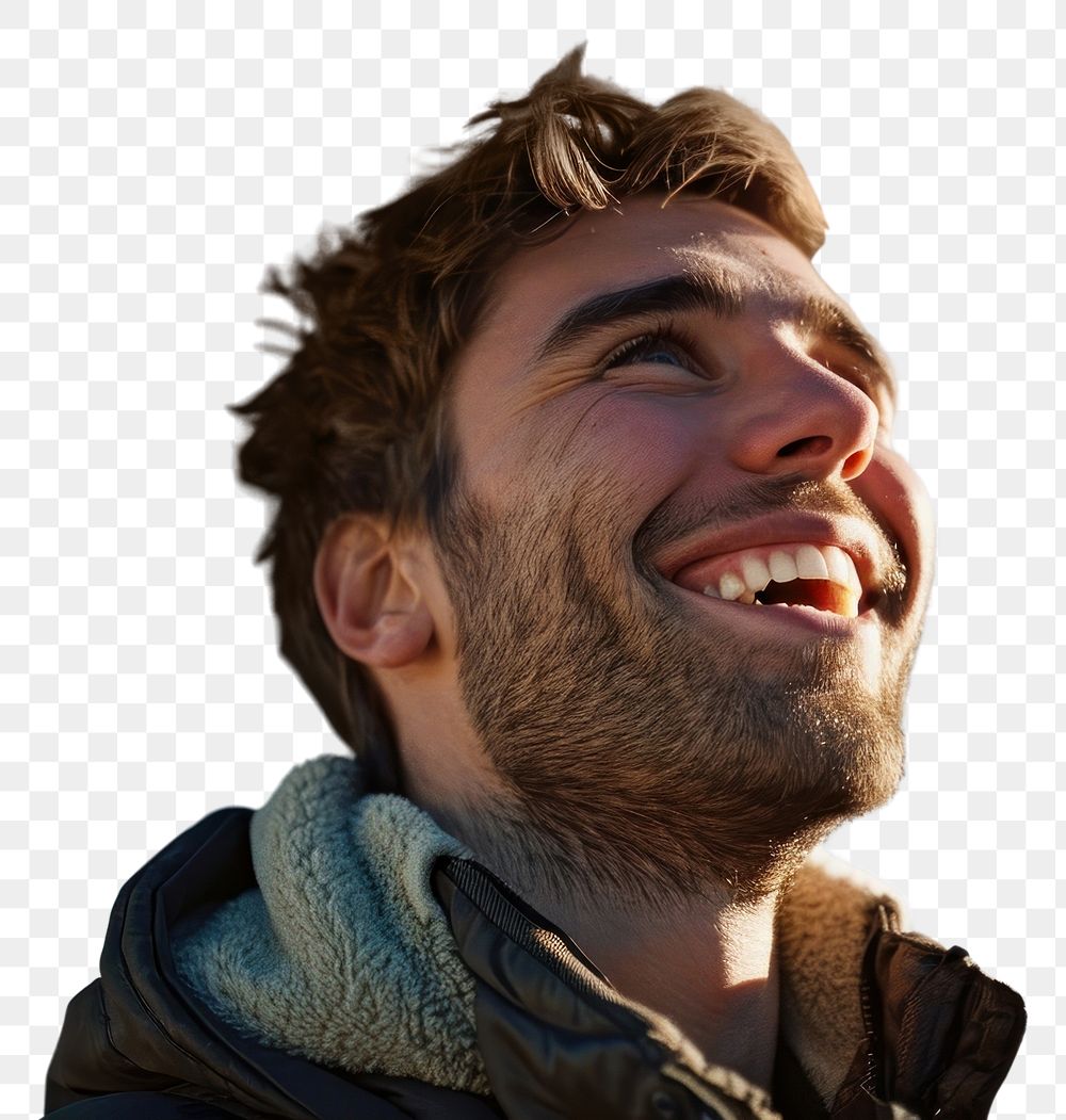 PNG Smiling man laughs outside | Free PNG - rawpixel