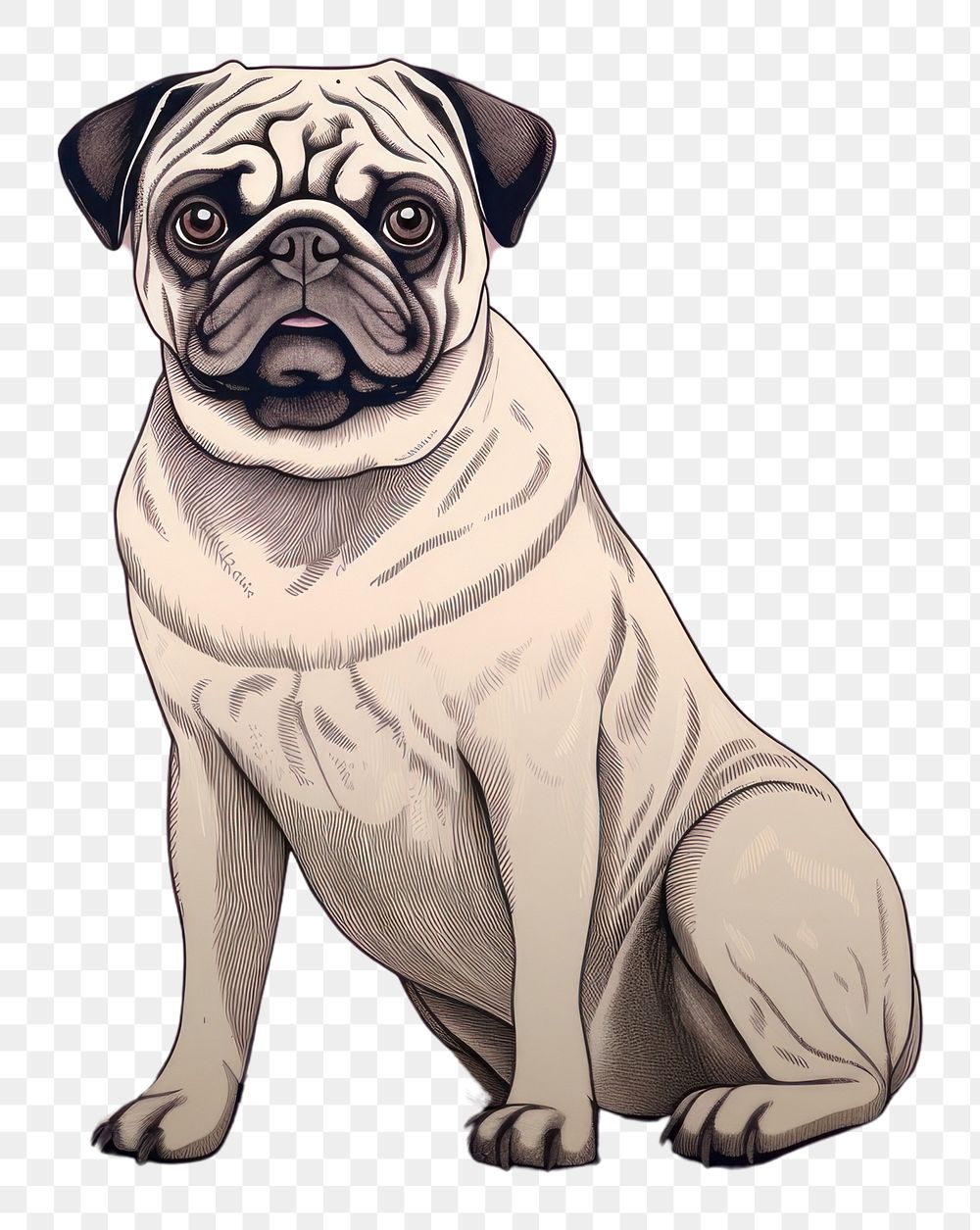PNG Toile wallpaper single Pug | Free PNG - rawpixel