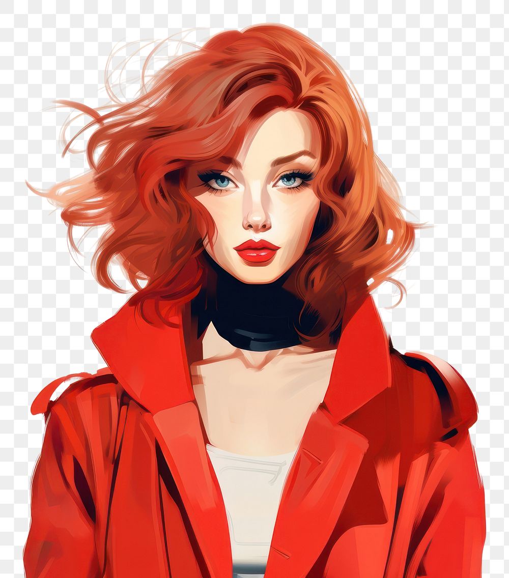 PNG Fashion model portrait cartoon | Premium PNG - rawpixel