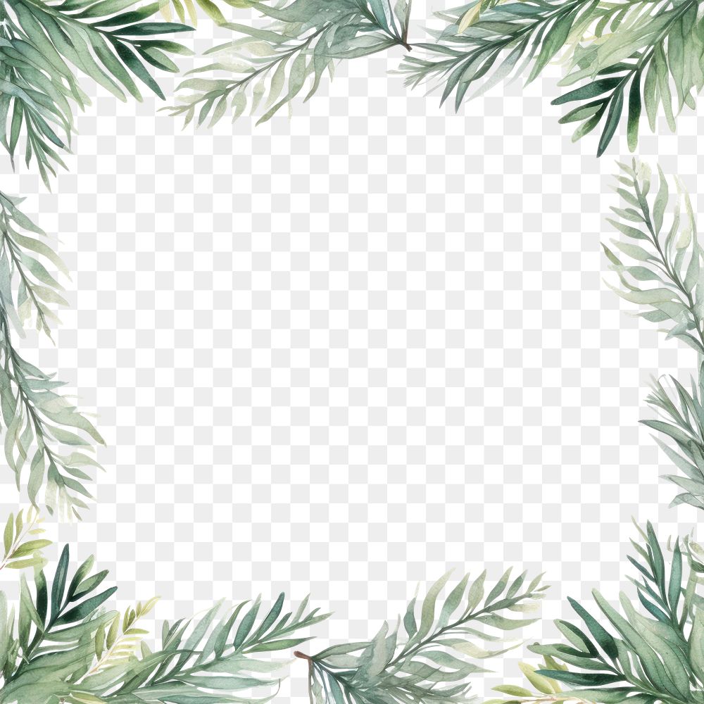 PNG Pine leaves square border | Free PNG - rawpixel