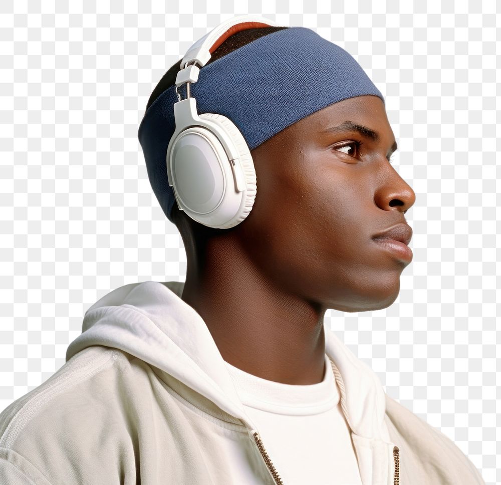 PNG African-American man wearing headphone | Premium PNG - rawpixel
